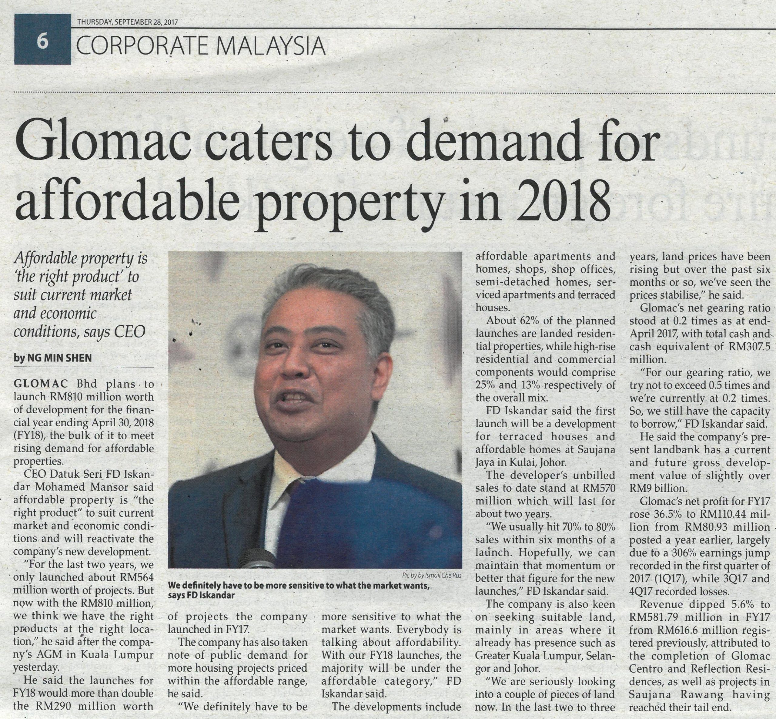 News Activities - Glomac Berhad