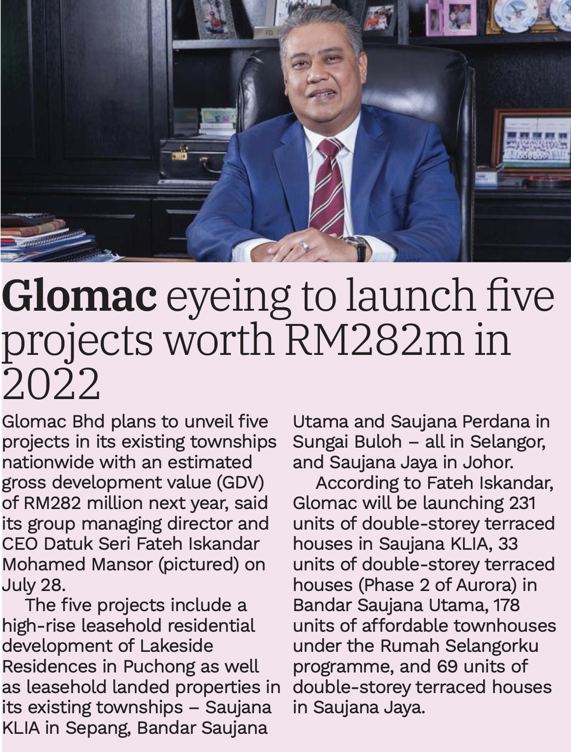 News Activities - Glomac Berhad